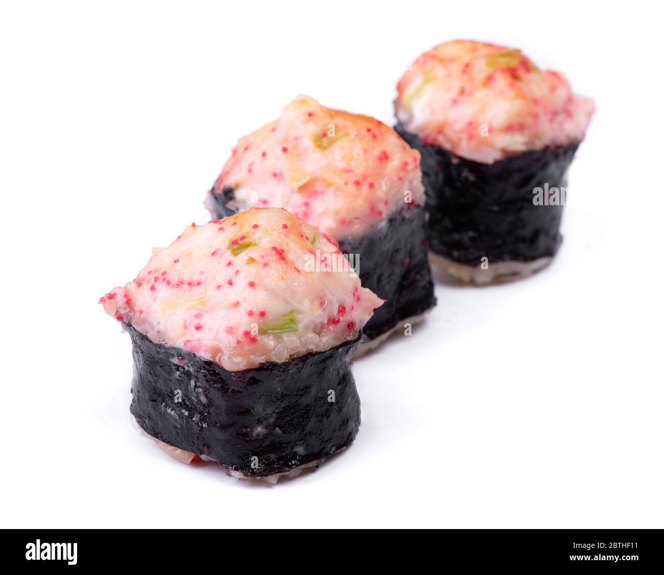 Small set of sushi isolated on white background Stock Photo - Alamy