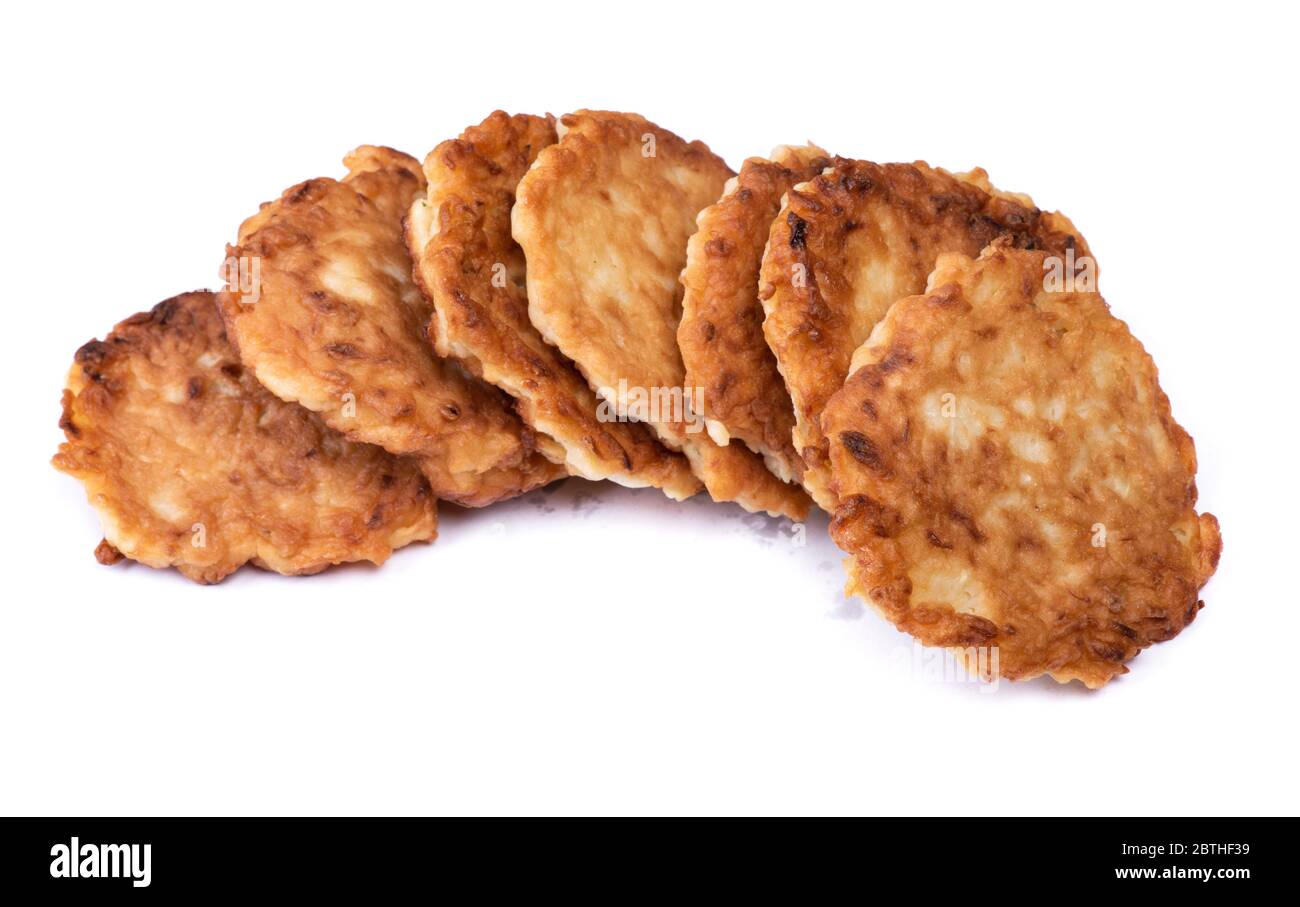 Group of delicious cabbage cutlets isolated over white background Stock ...