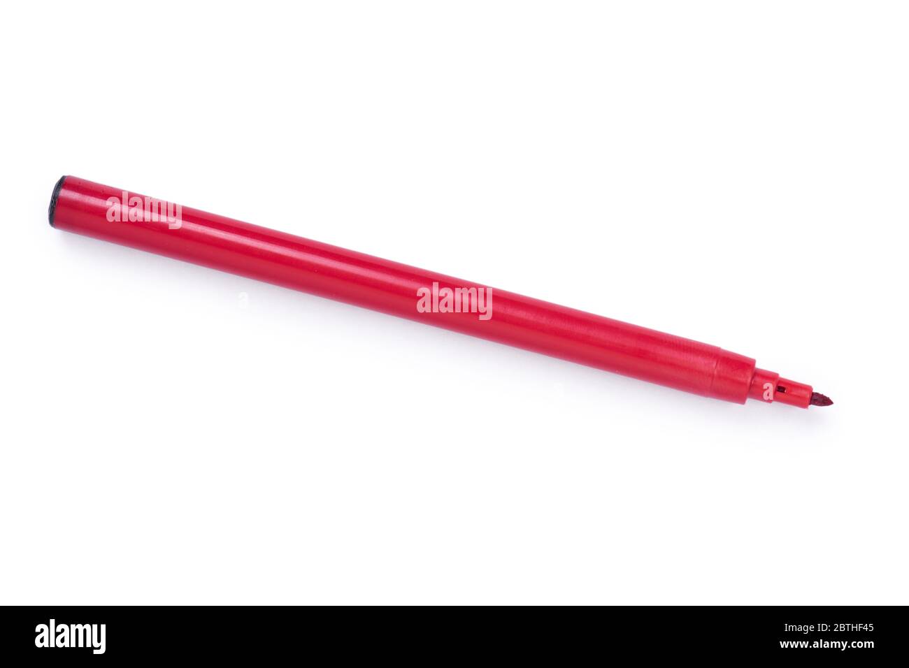 Red felt pen isolated on white background Stock Photo - Alamy