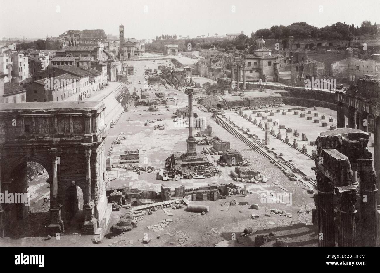 Vintage 19th century photograph - view of The Forum in Rome, Italy ...