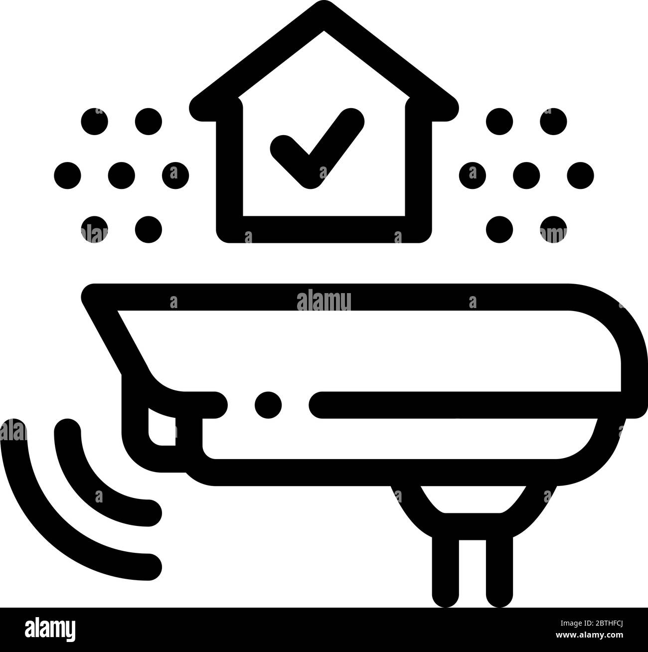 home protection icon vector outline illustration Stock Vector Image ...