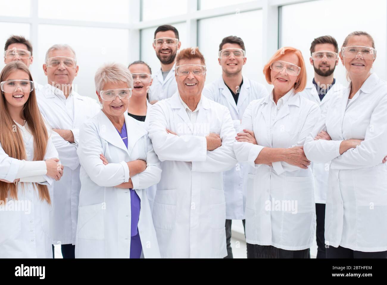 group of medical center employees standing together Stock Photo - Alamy