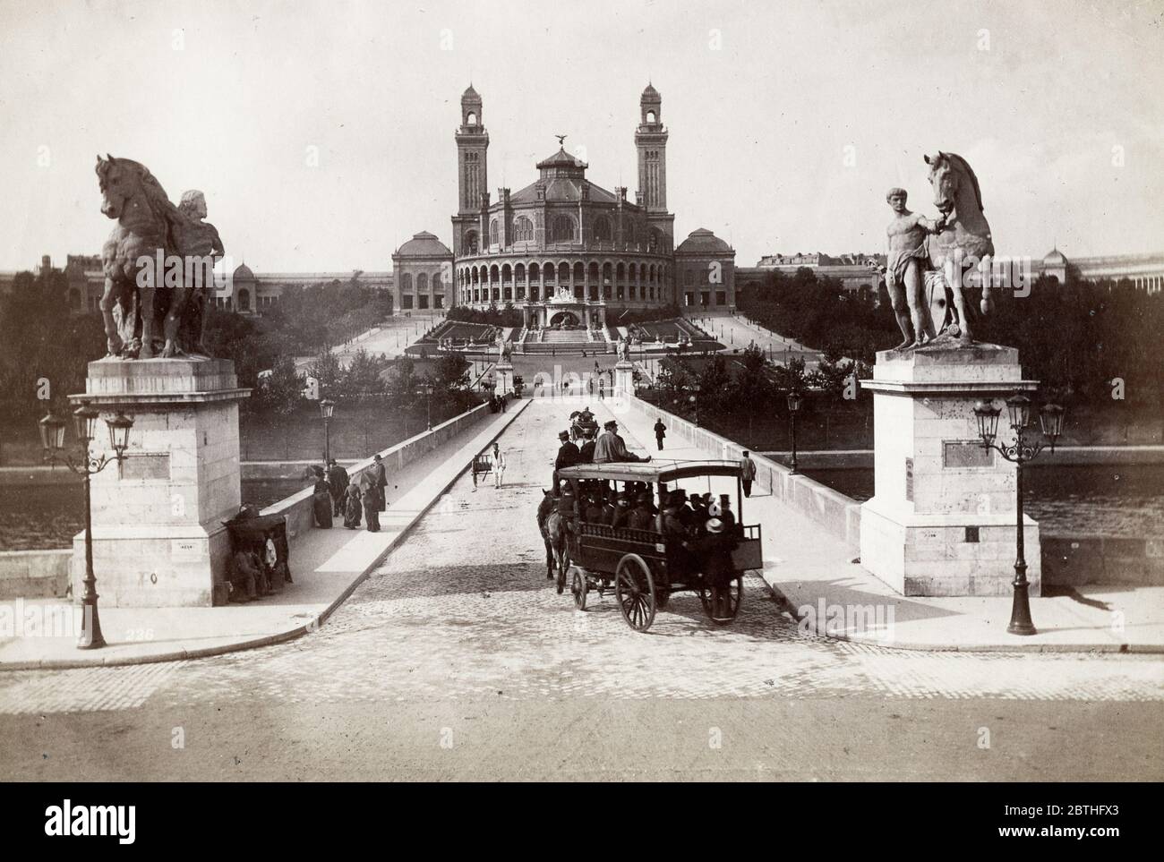 Vintage 19th century photograph- Pont / bridge d'Iena, and Trocadero ...