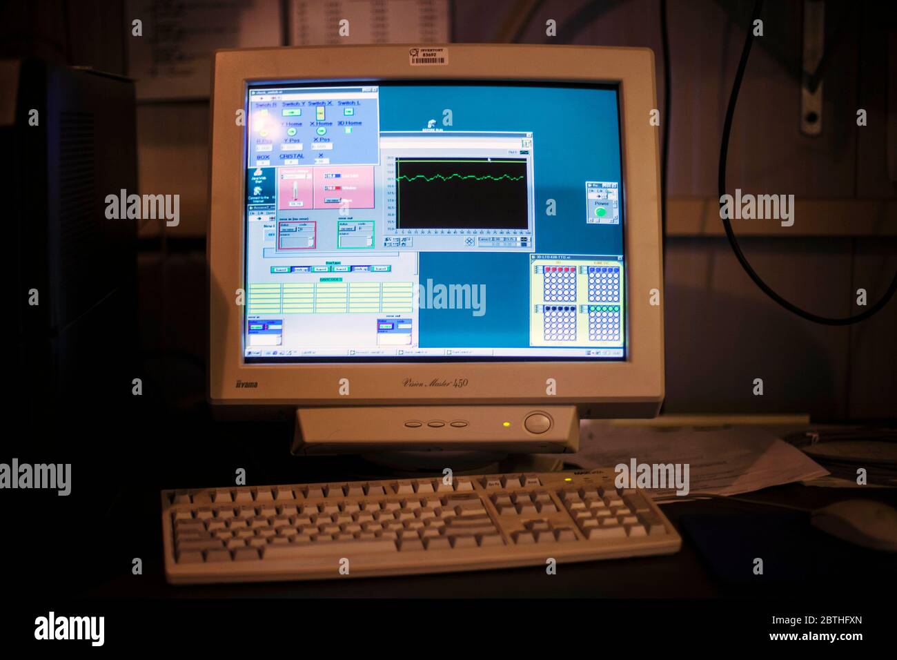 Computer with data on screen Stock Photo - Alamy