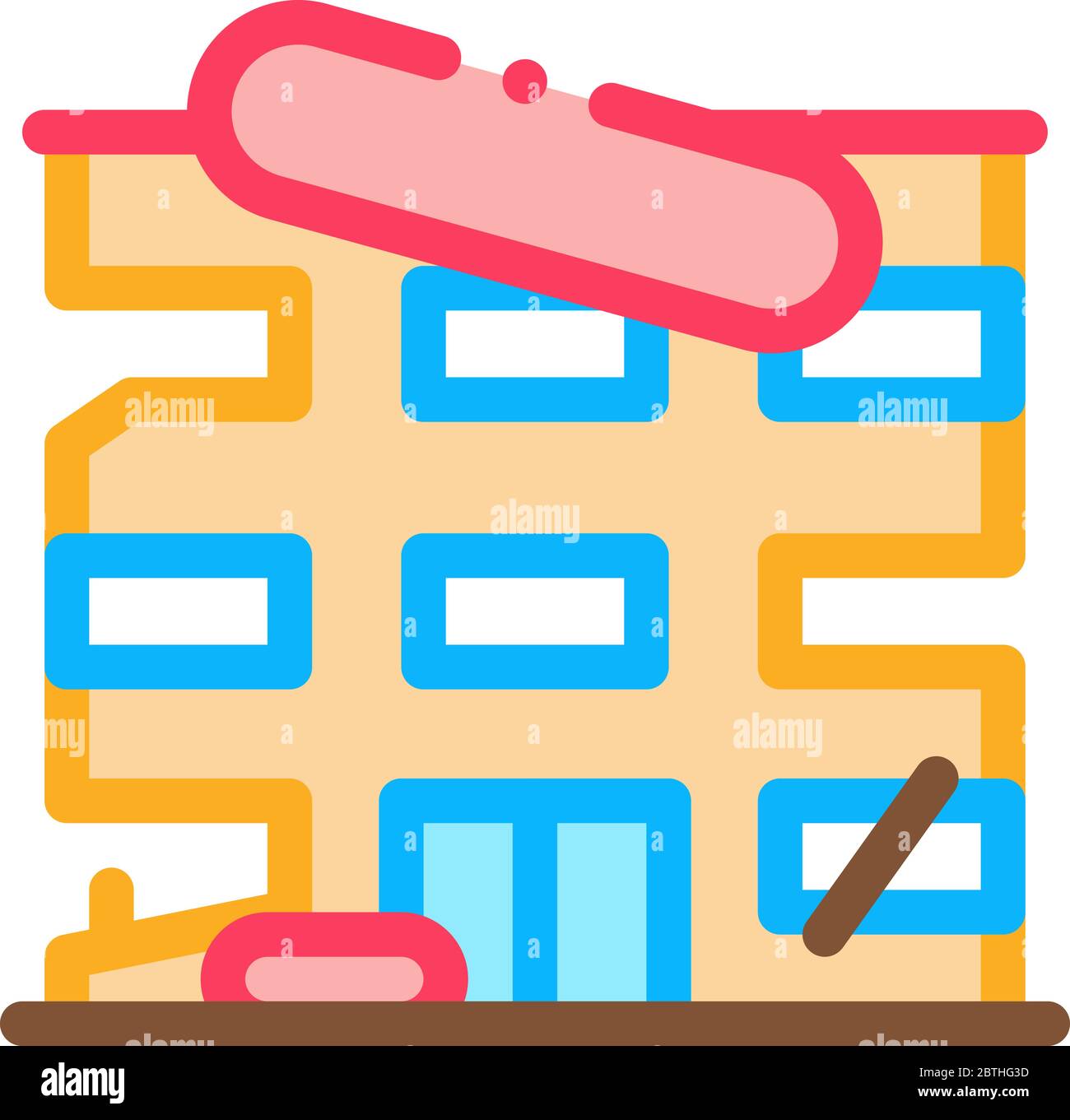 high-rise restoration icon vector outline illustration Stock Vector ...