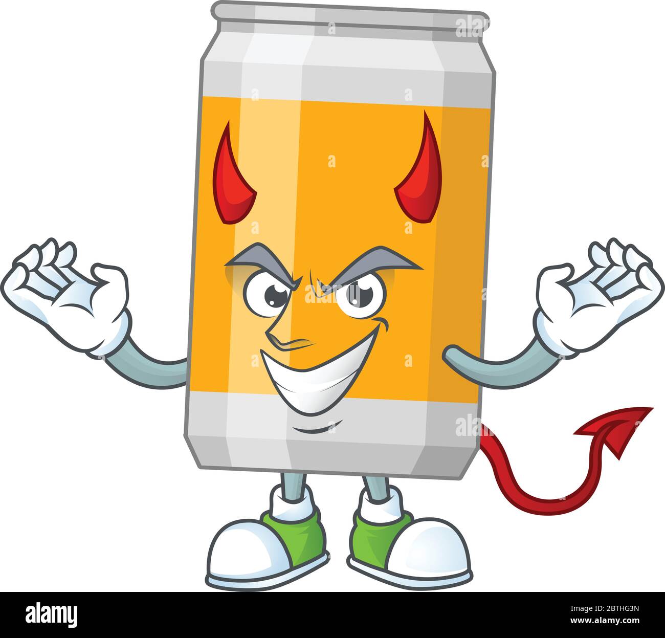A cartoon image of beer can as a devil character Stock Vector Image ...