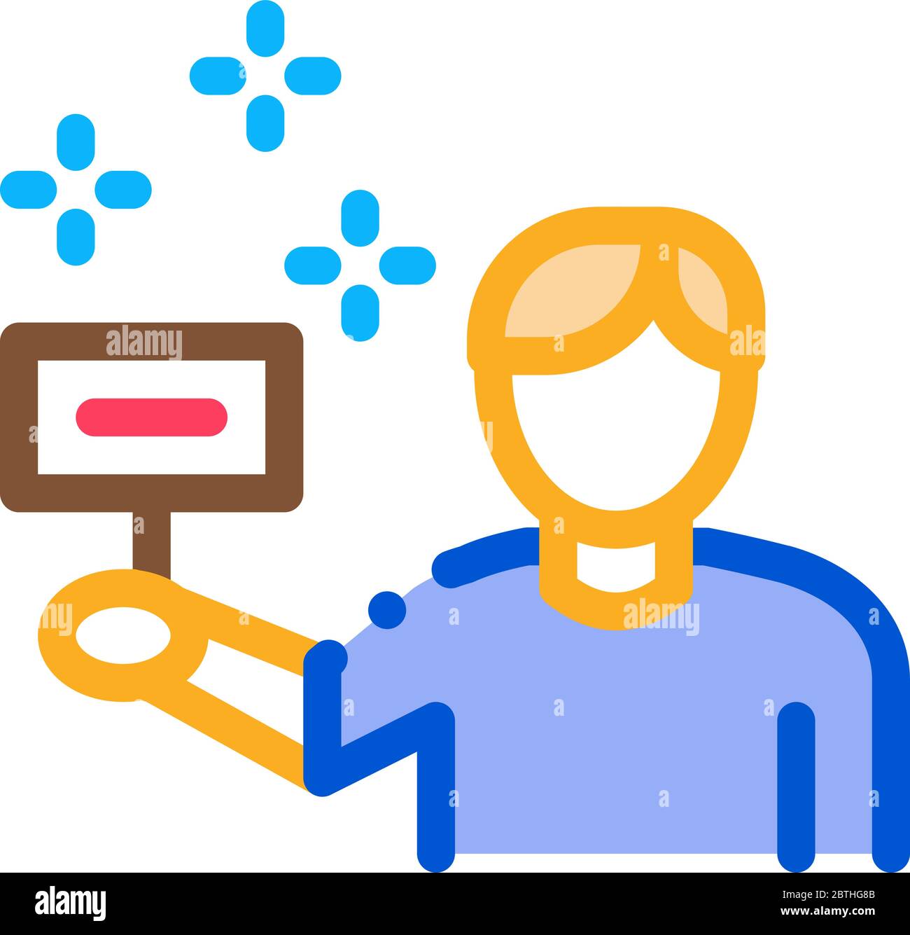 bidder holding sign icon vector outline illustration Stock Vector Image ...