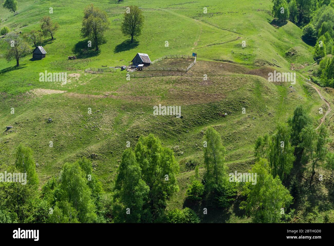 The Country of the Shepherds. Panoramic view over Cindrel Mountains ...