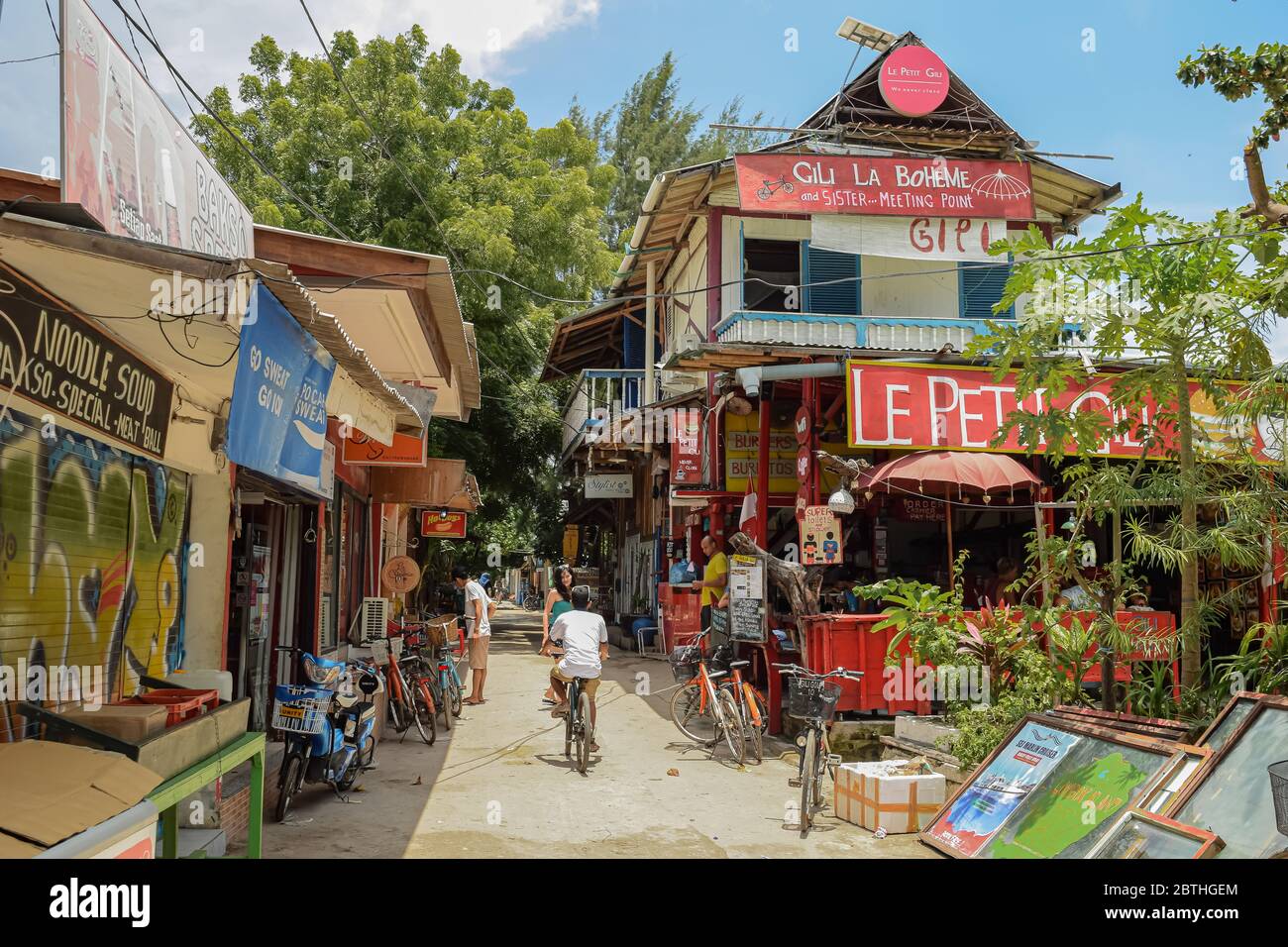 STREET PHOTOGRAPHY IN A BEACH LIFE, GILI ISLAND, BALI, INDONESIA Stock ...