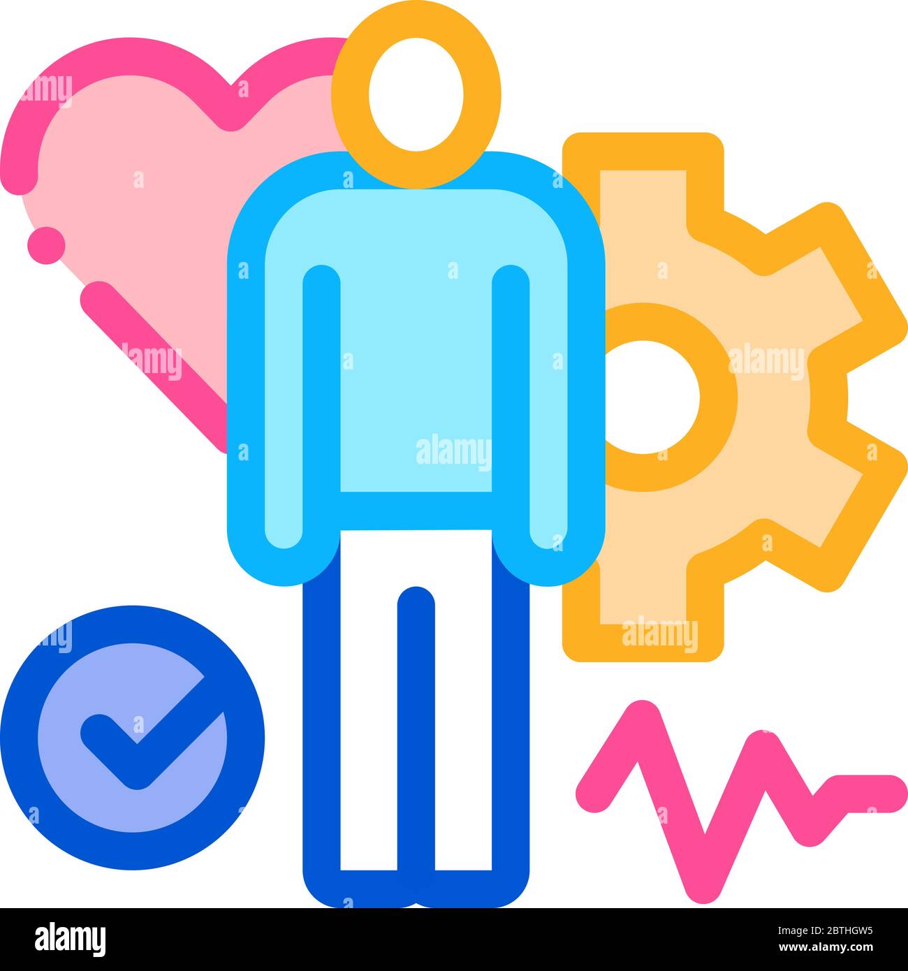 healthy medical person icon vector outline illustration Stock Vector ...