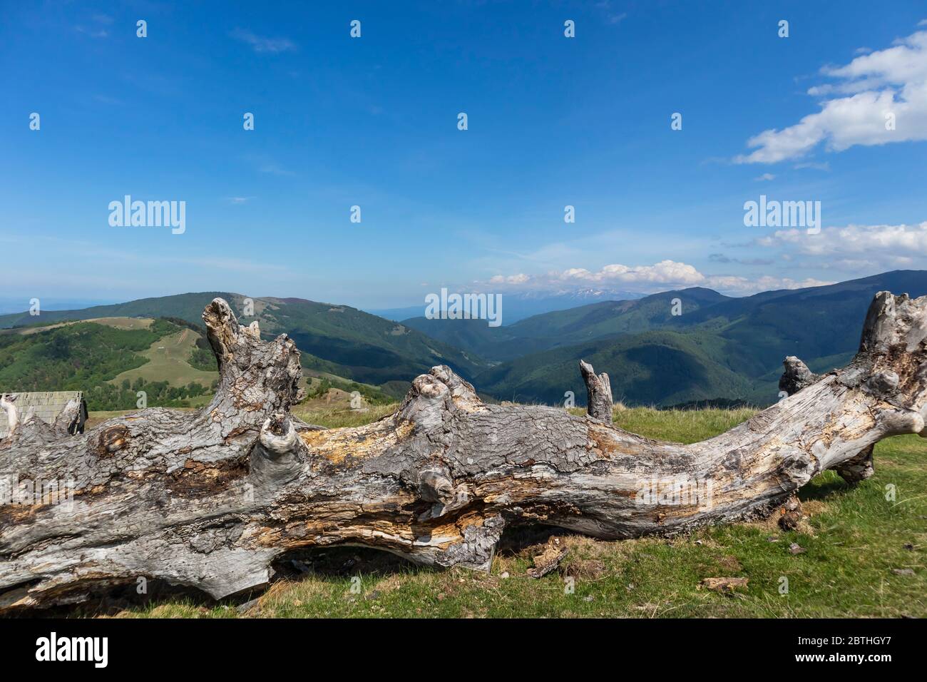 The Country of the Shepherds. Panoramic view over Cindrel Mountains ...