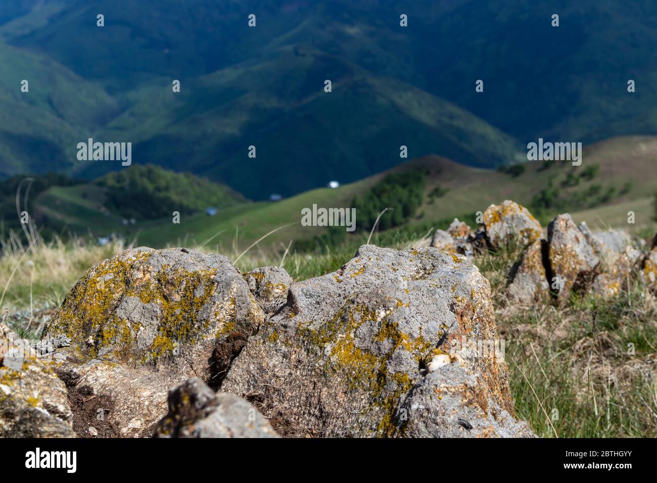 The Country of the Shepherds. Panoramic view over Cindrel Mountains ...