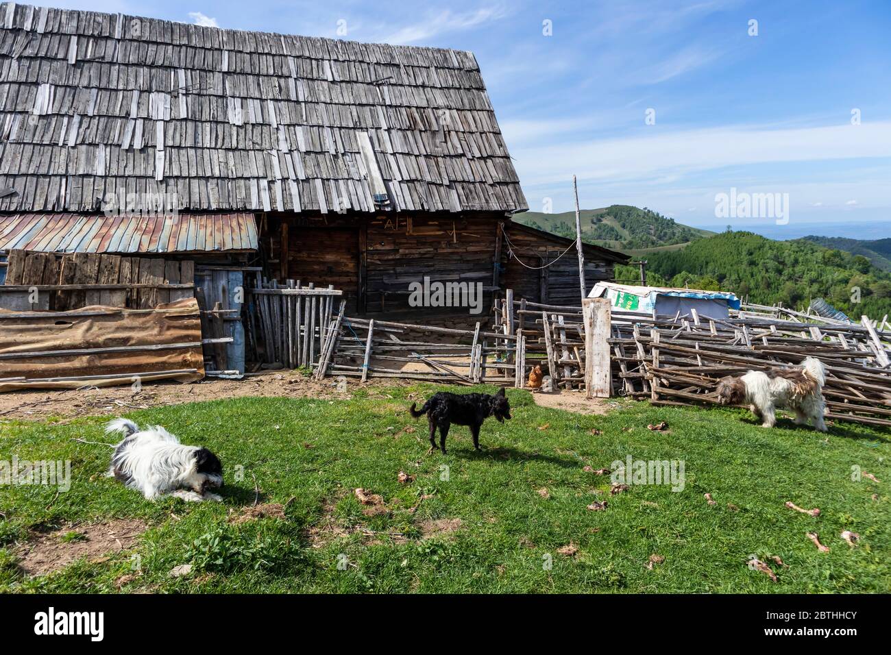 The Country of the Shepherds. Panoramic view over Cindrel Mountains ...