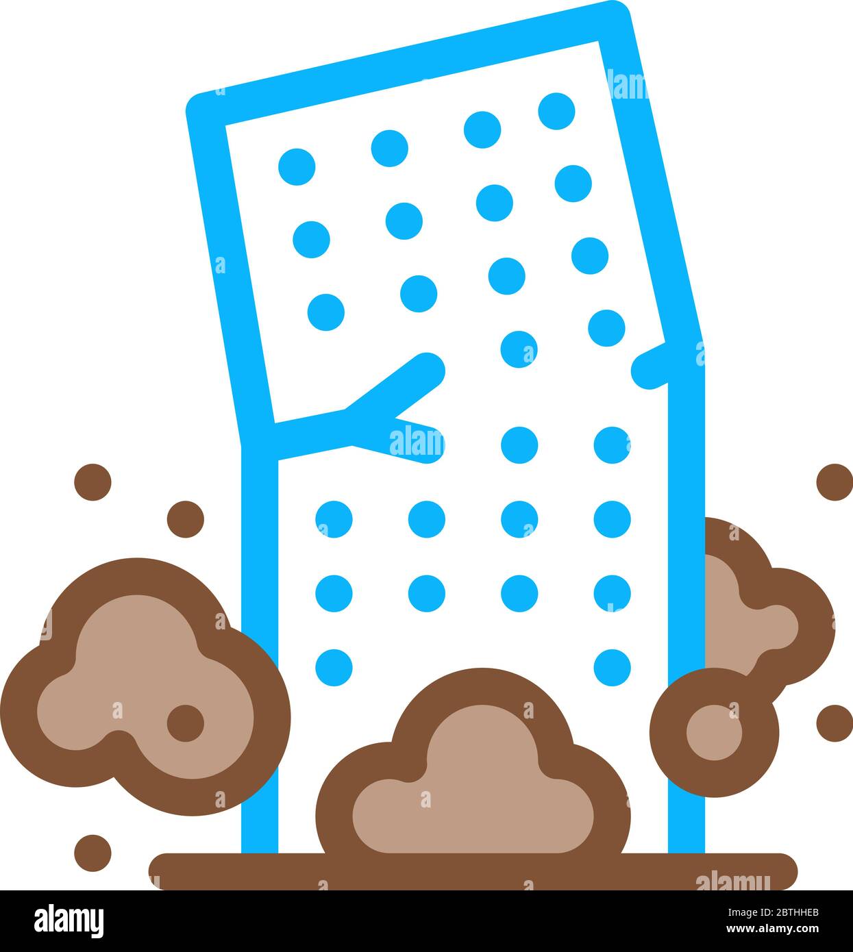 high-rise building collapse icon vector outline illustration Stock ...