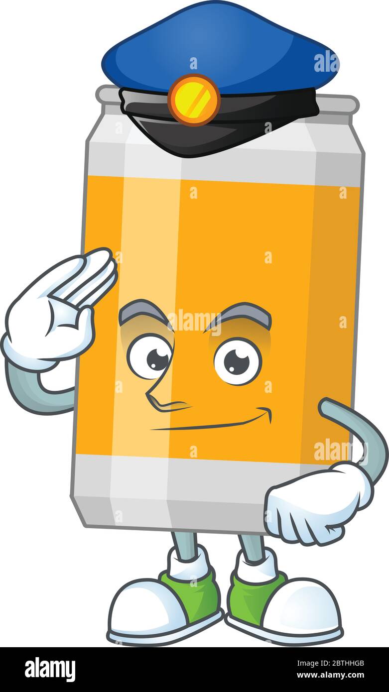 A dedicated Police officer of beer can cartoon drawing concept Stock ...