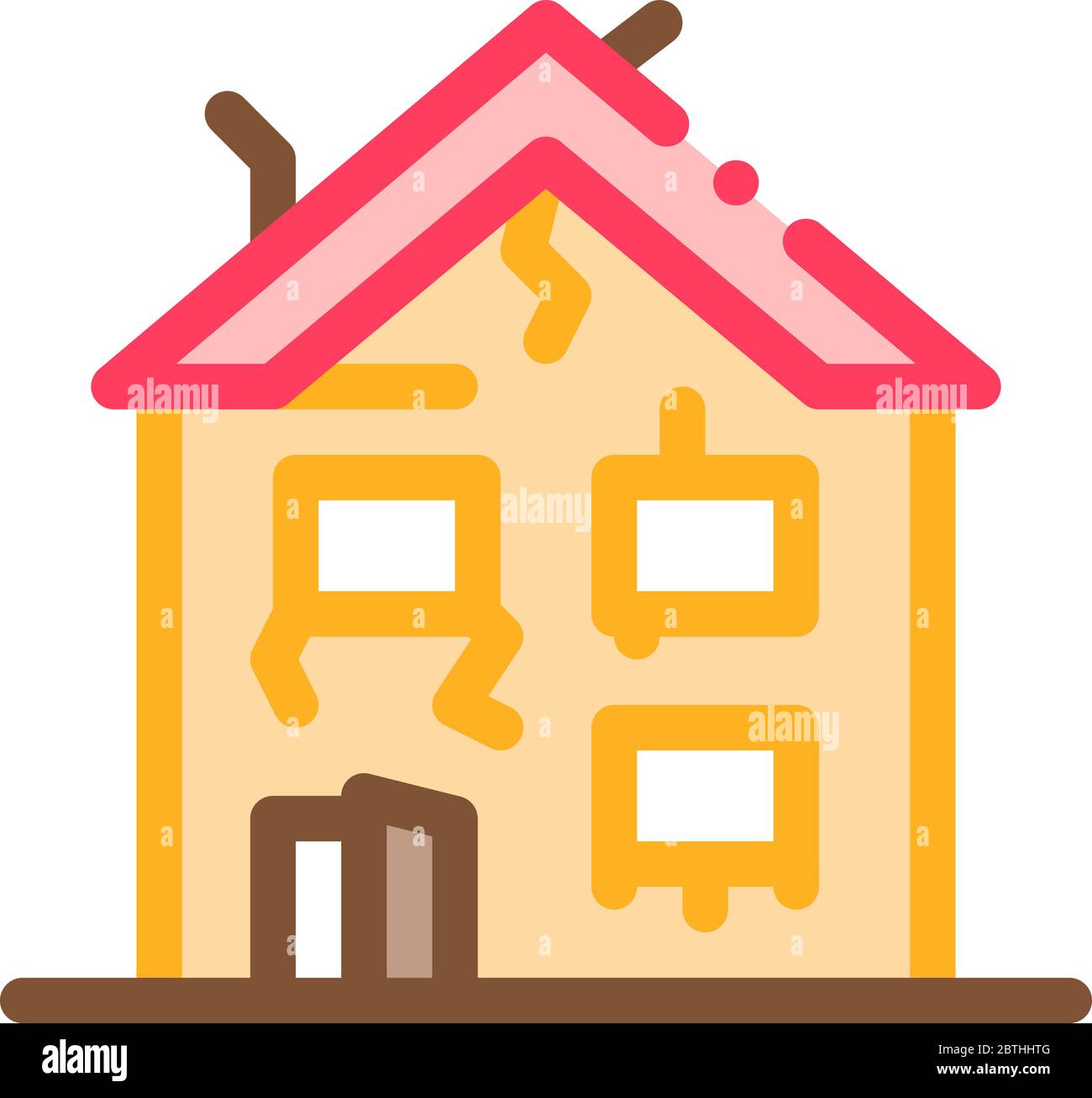 collapse of old house icon vector outline illustration Stock Vector ...