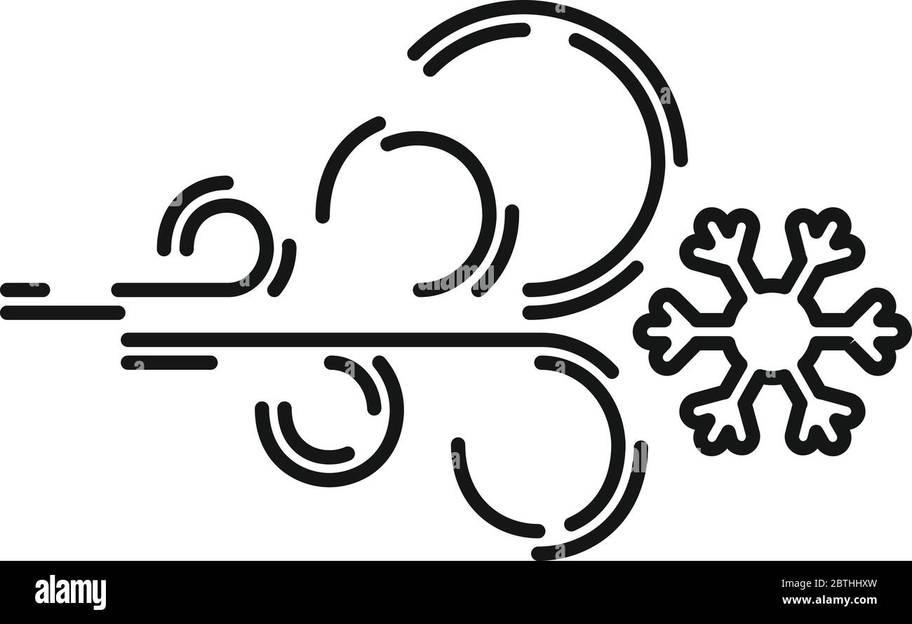 Breeze blizzard icon. Outline breeze blizzard vector icon for web ...