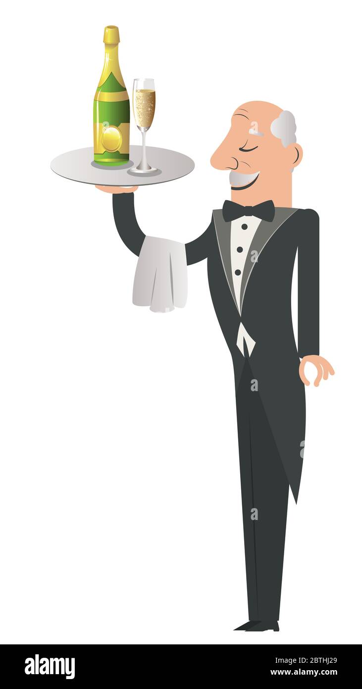 Butler champagne Stock Vector Images - Alamy