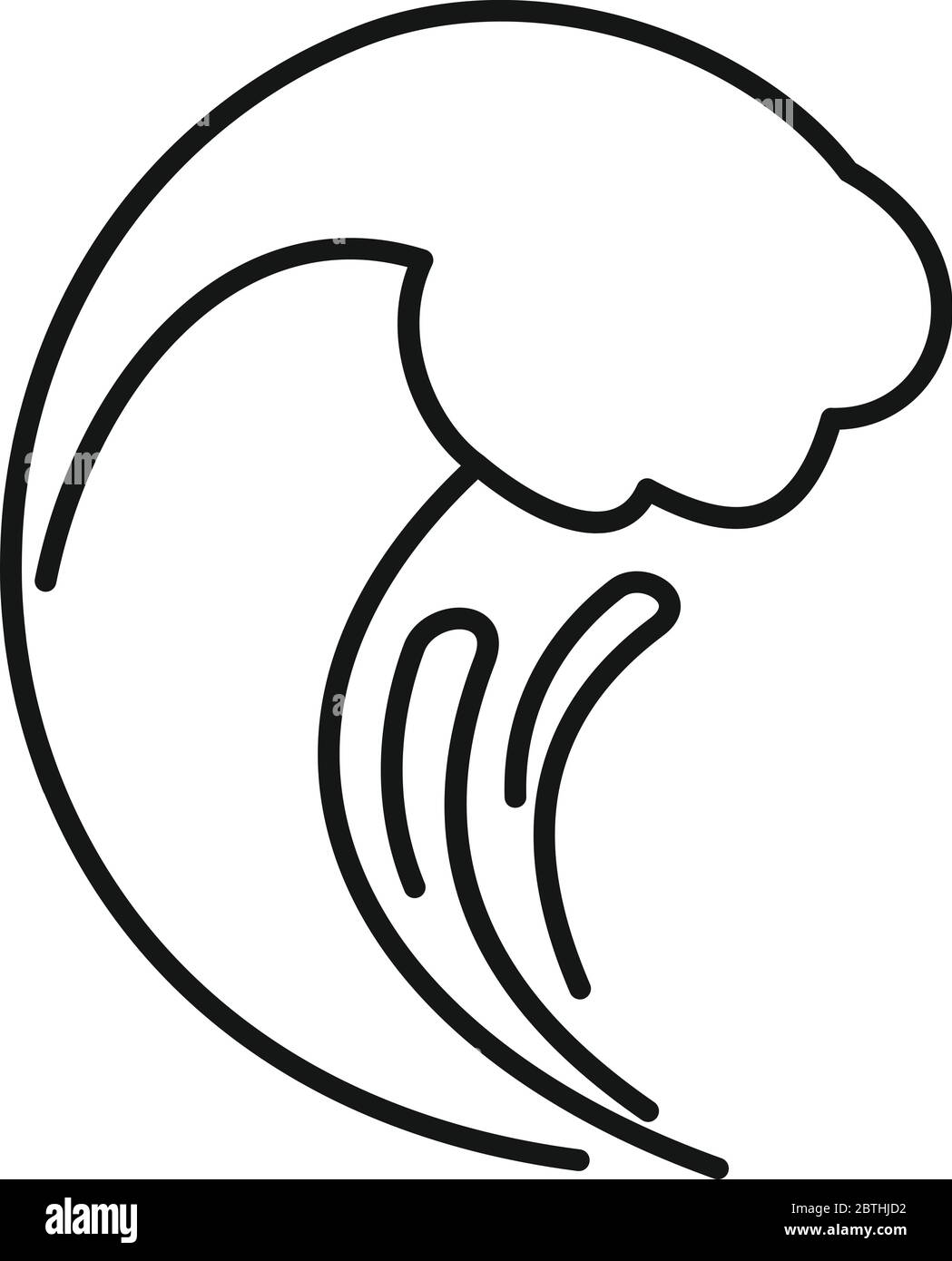 Tsunami wave flood icon. Outline tsunami wave flood vector icon for web ...