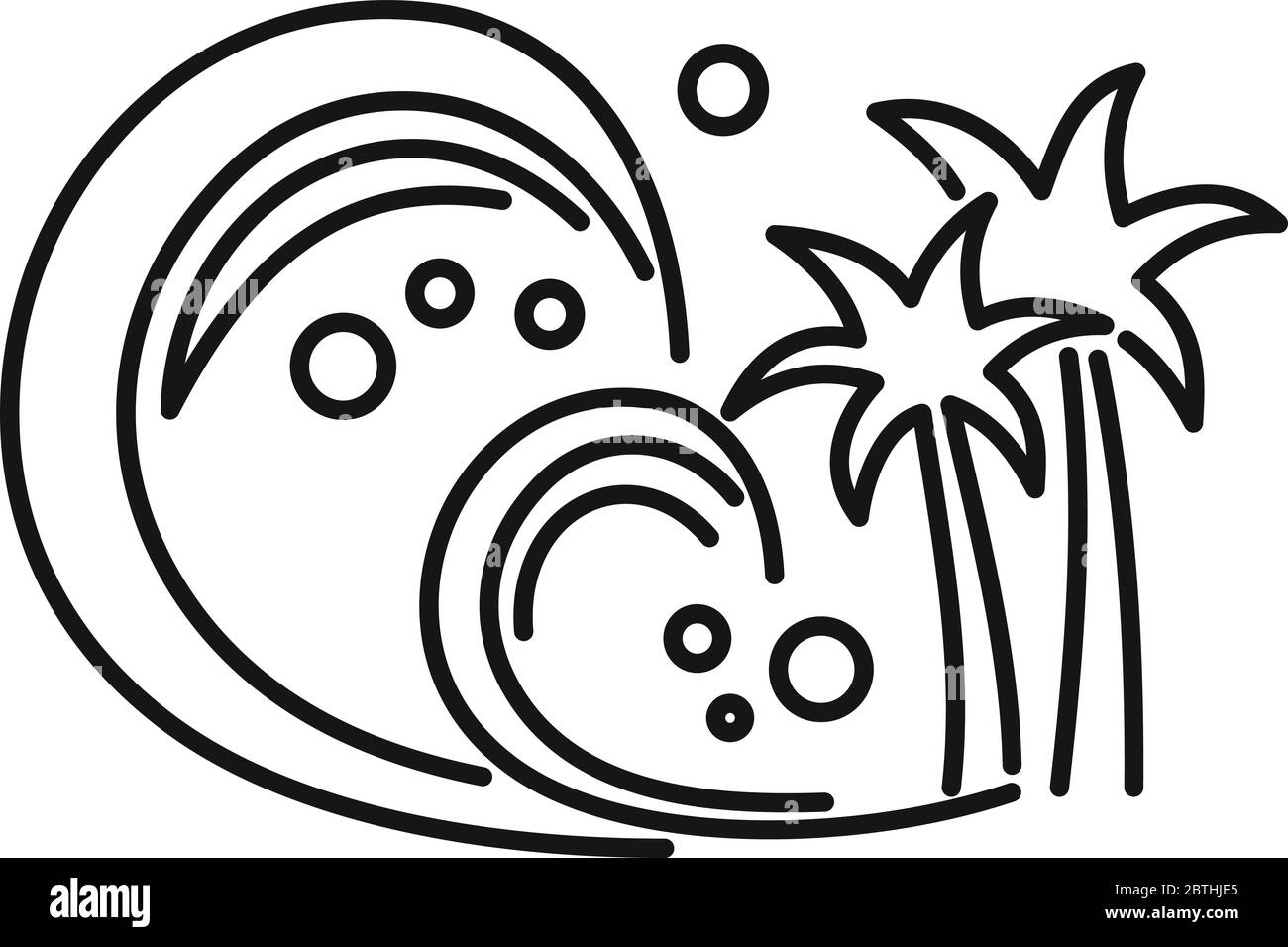 Seismic tsunami icon. Outline seismic tsunami vector icon for web ...