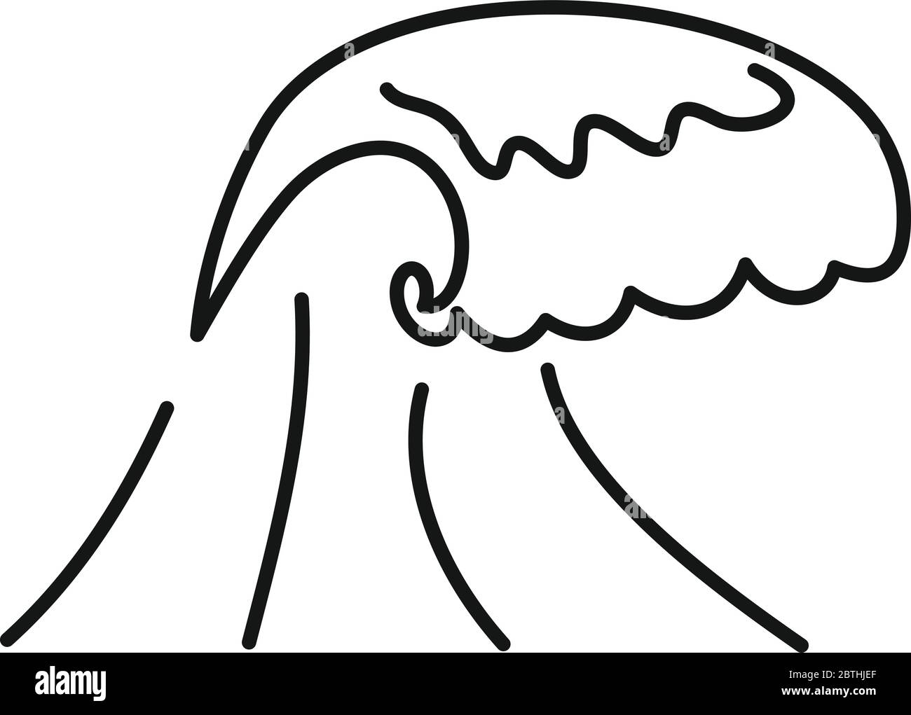 Damage tsunami icon. Outline damage tsunami vector icon for web design ...