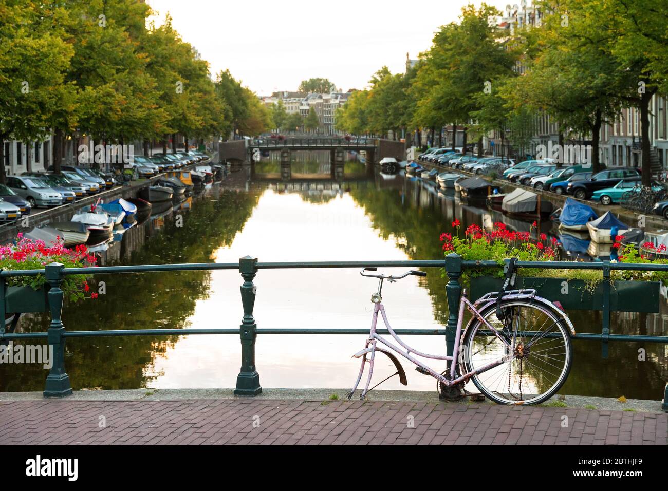 Beautiful image of the UNESCO world heritage canals in Amsterdam, the ...
