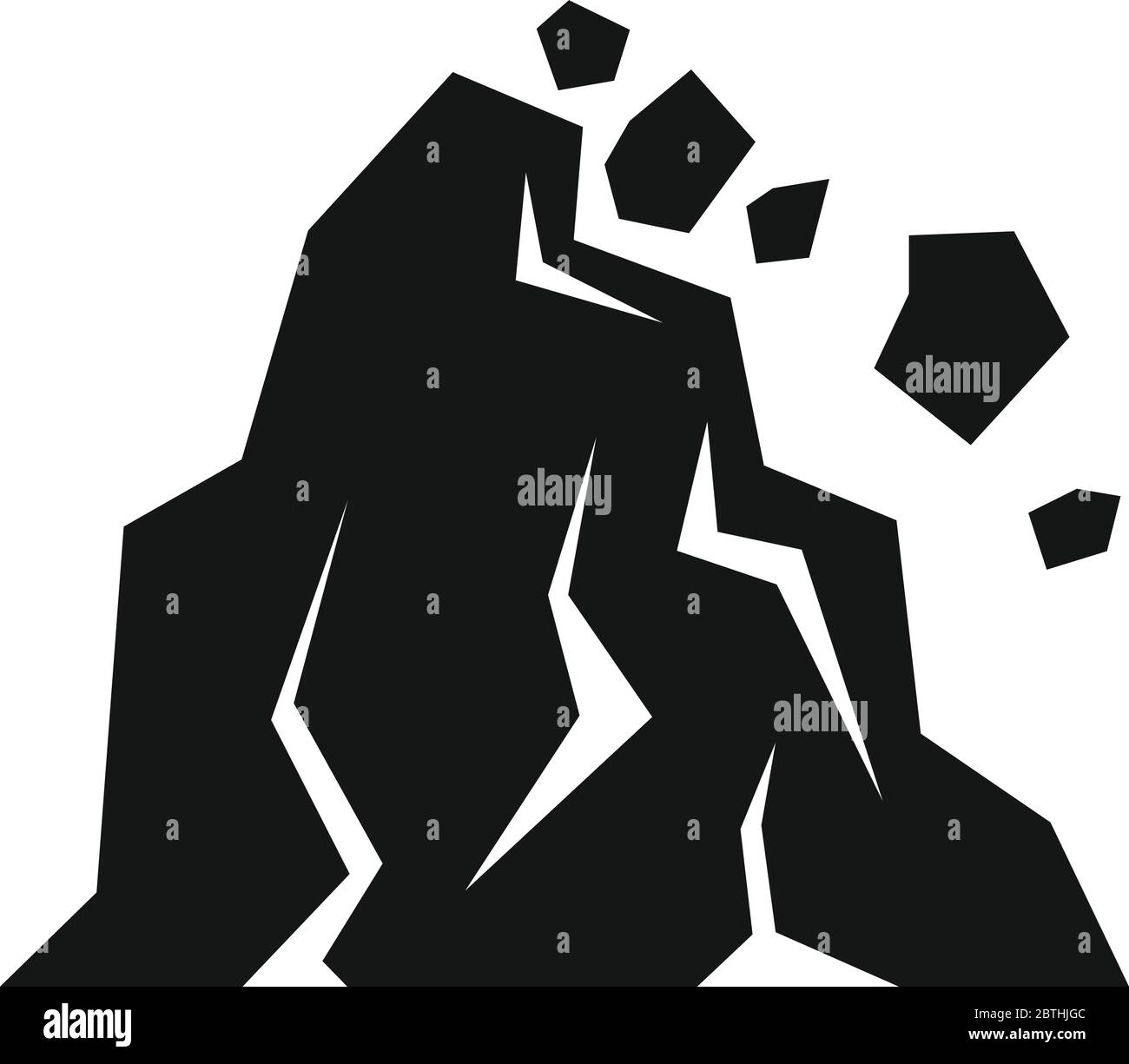 Hill landslide icon. Simple illustration of hill landslide vector icon ...