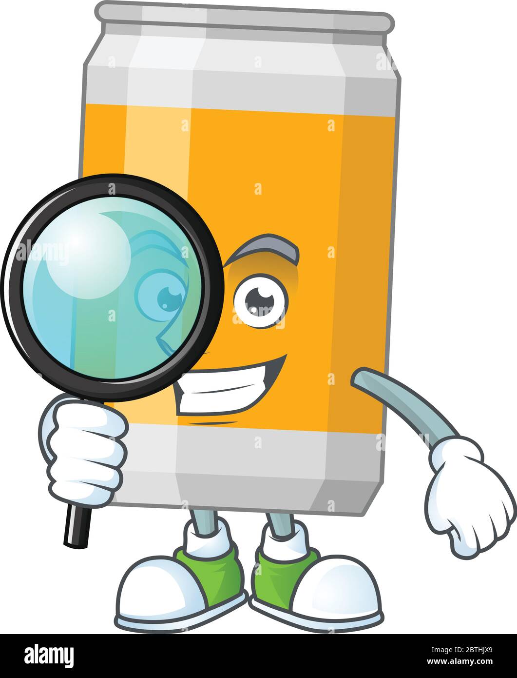 cartoon drawing concept of beer can working as a Private Detective ...