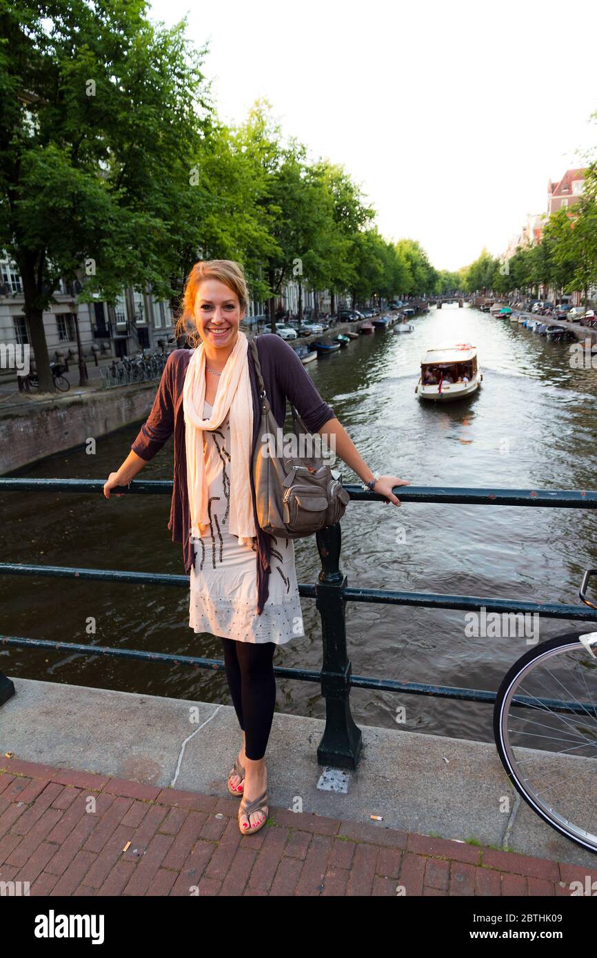 Amsterdam Netherlands Beautiful Women Dutch Girl Posing At Fashion