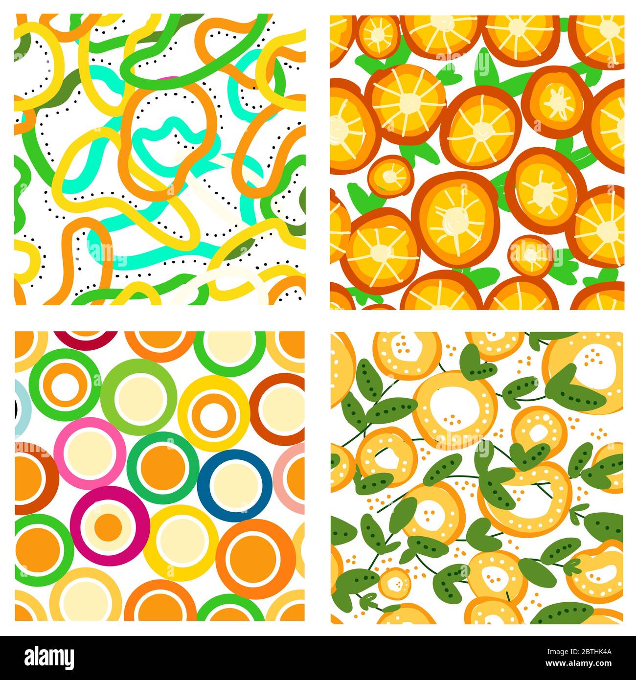Set of bright summer patterns. Seamless backgrounds for posters ...