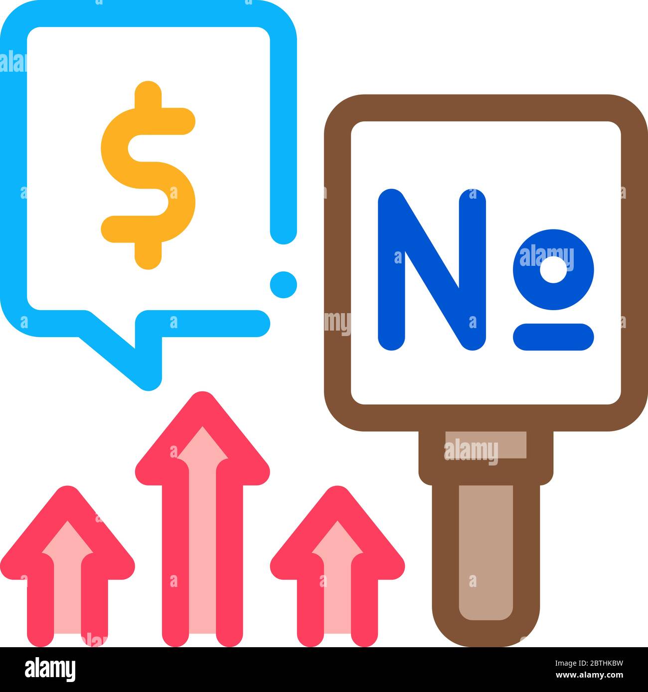 increase in cash rates icon vector outline illustration Stock Vector ...