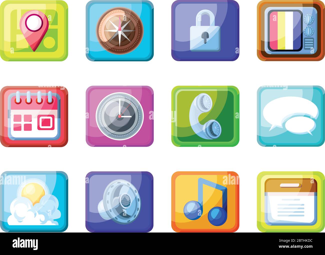 set of icons mobile app vector illustration design Stock Vector Image ...
