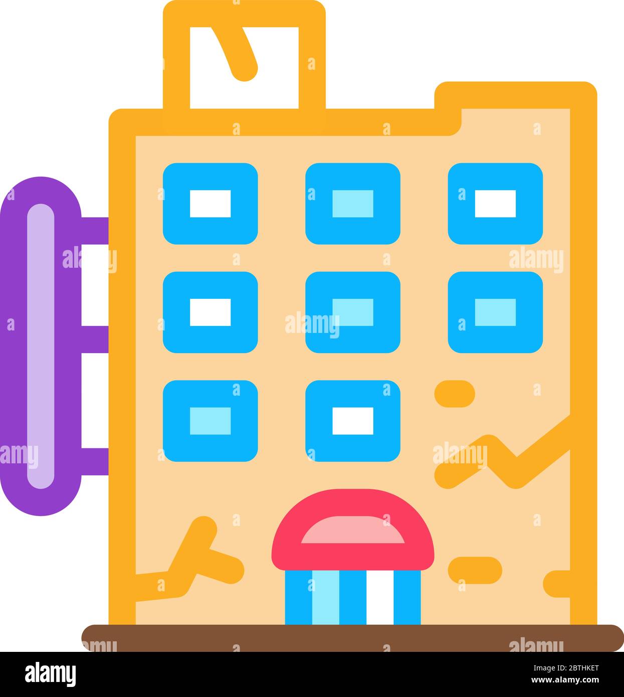 crack on residential building icon vector outline illustration Stock ...
