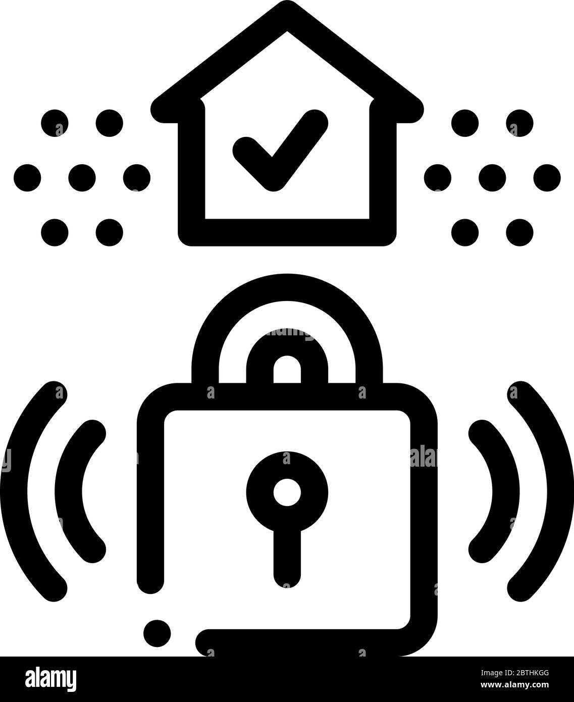 protective lock icon vector outline illustration Stock Vector Image ...