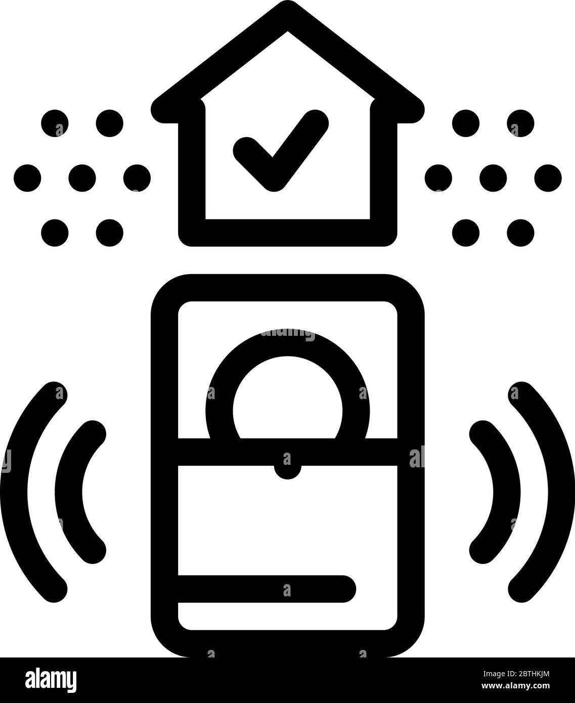 home security alarm icon vector outline illustration Stock Vector Image ...