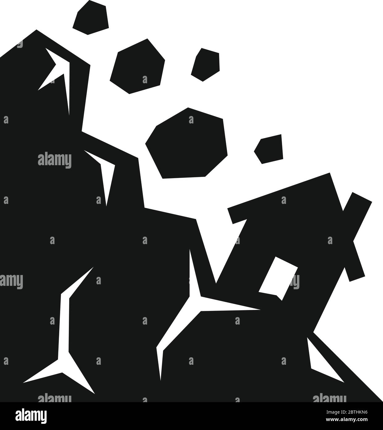 Road landslide icon. Simple illustration of road landslide vector icon ...