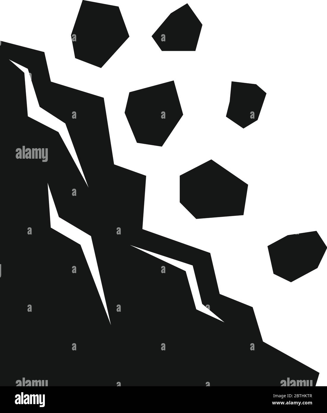 Natural landslide icon. Simple illustration of natural landslide vector ...