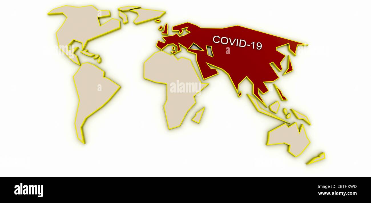 COVID-19 pandemic conceptual world map, original 3d rendering Stock ...