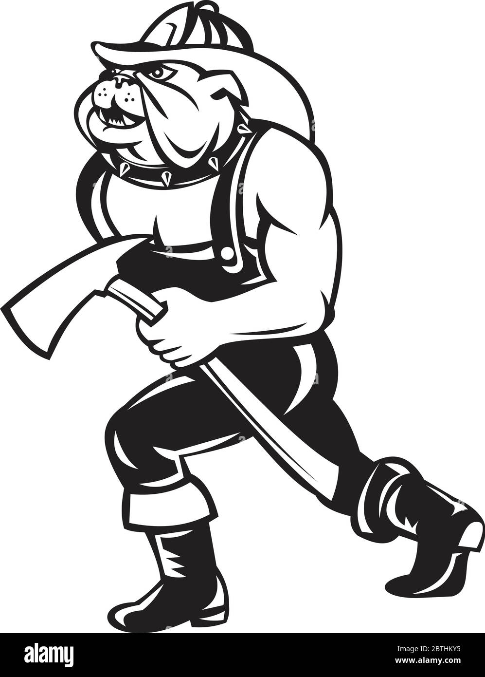 Fireman walking Stock Vector Images - Alamy