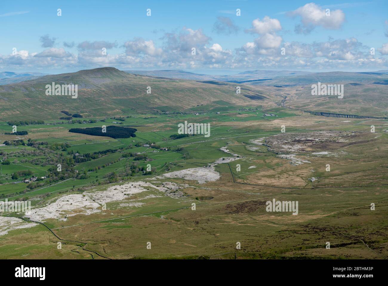 View across Ribblehead towards Whernside in the Yorkshire Three Peaks ...