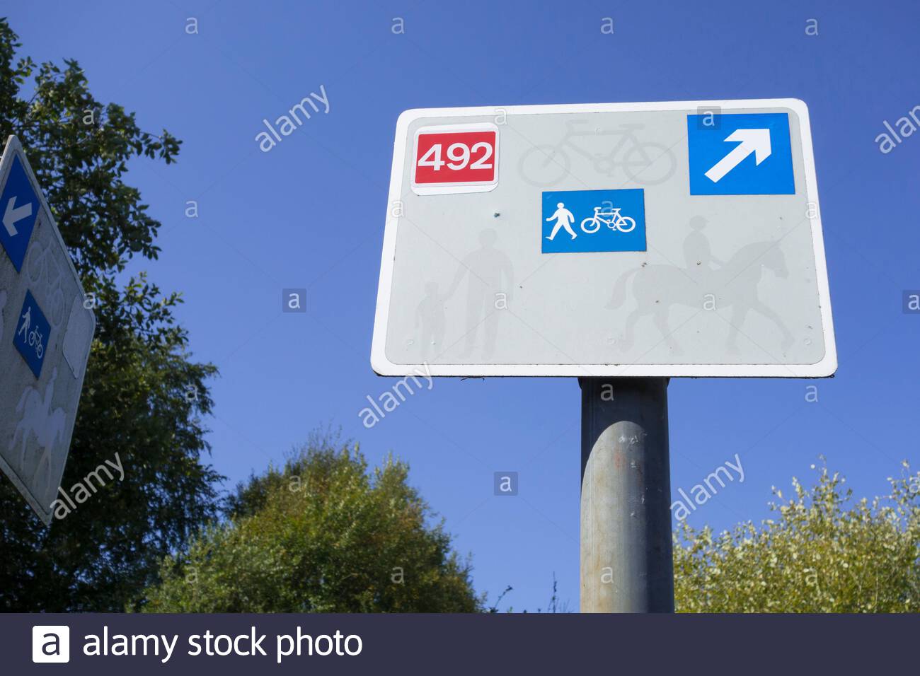 Blue Sign With Cycle High Resolution Stock Photography and Images - Alamy