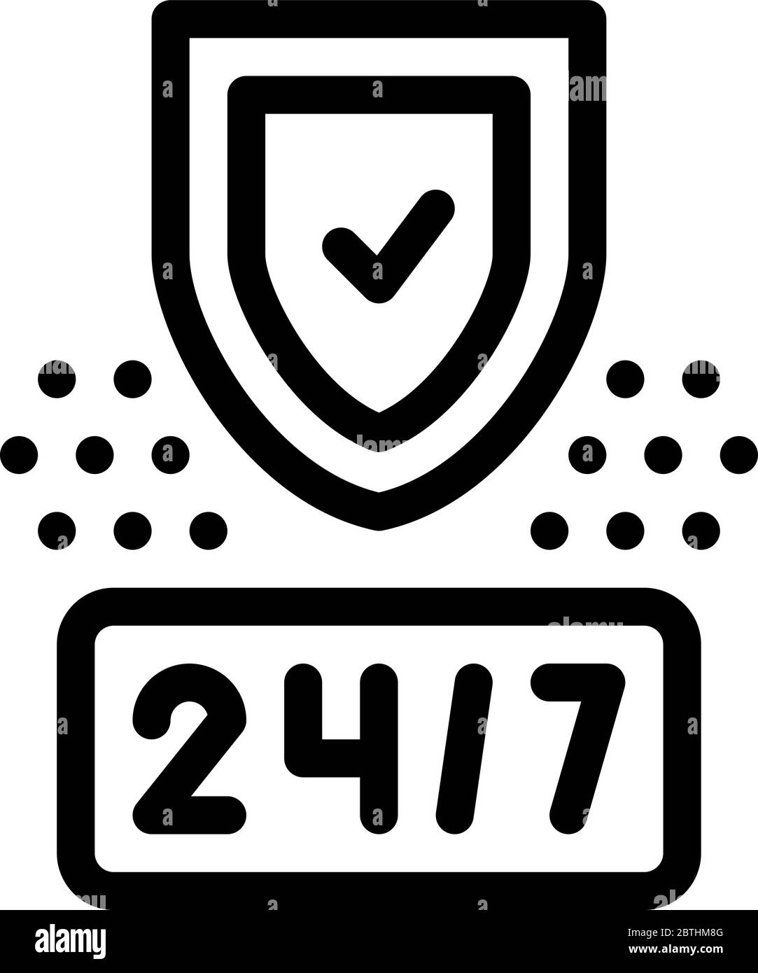 round clock protection icon vector outline illustration Stock Vector ...