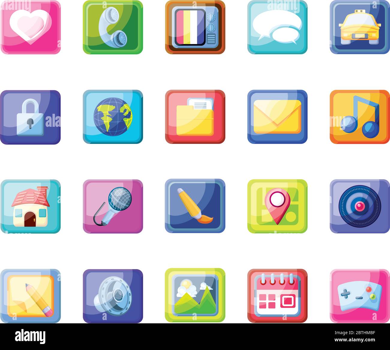 set of icons mobile app vector illustration design Stock Vector Image ...