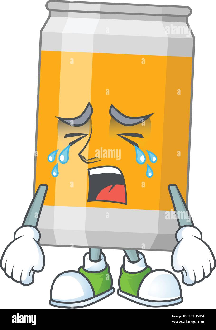 A crying beer can cartoon character drawing concept Stock Vector Image ...