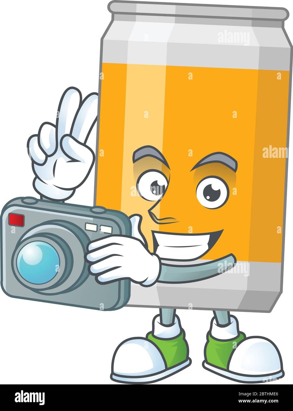 Beer can photographer mascot design taking a picture with a camera ...