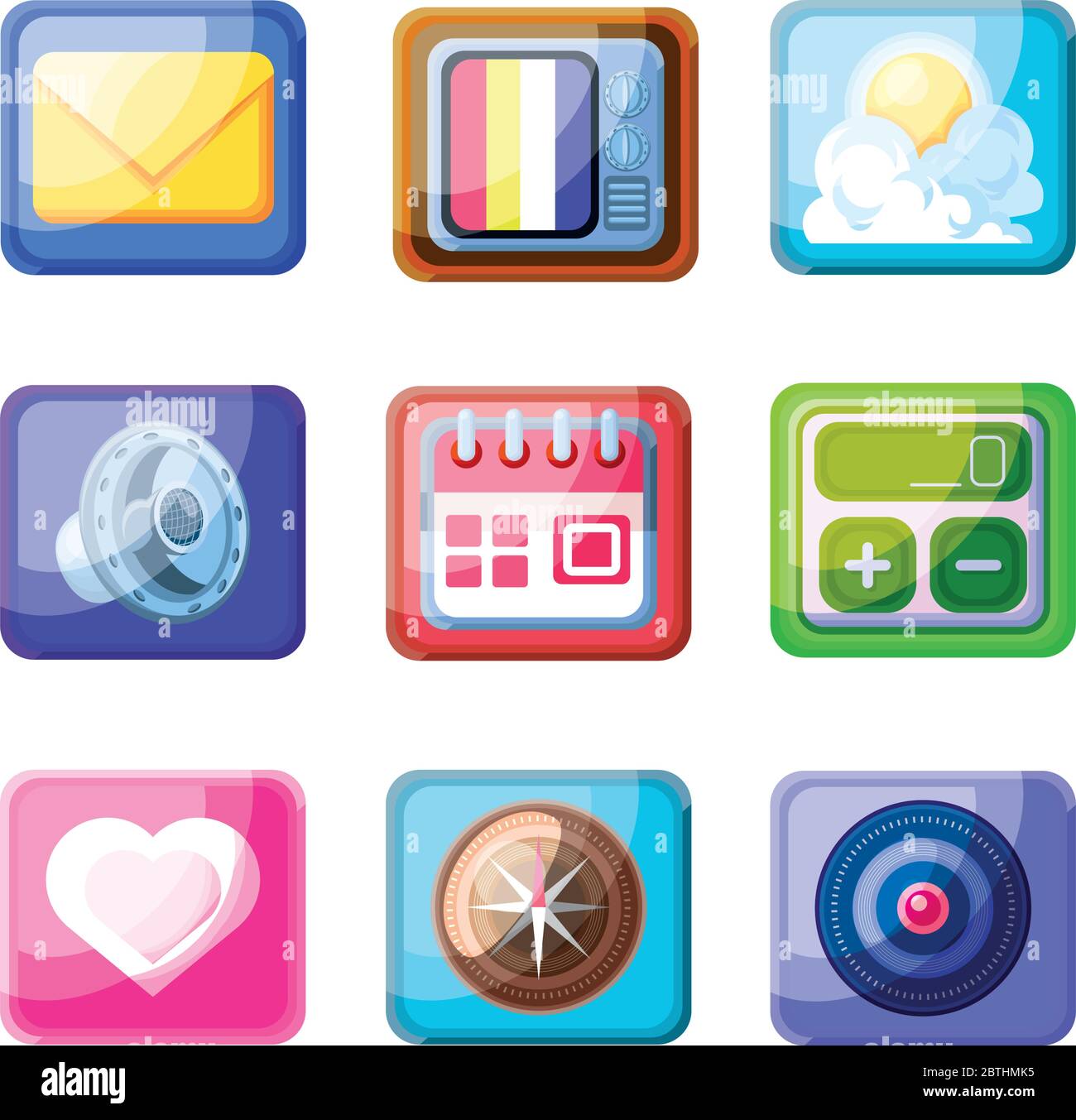 set of icons mobile app vector illustration design Stock Vector Image ...