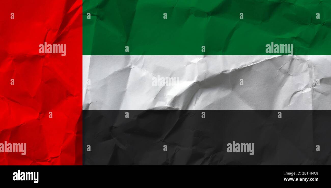 United Arab Emirates national flag on crumpled paper Stock Photo - Alamy