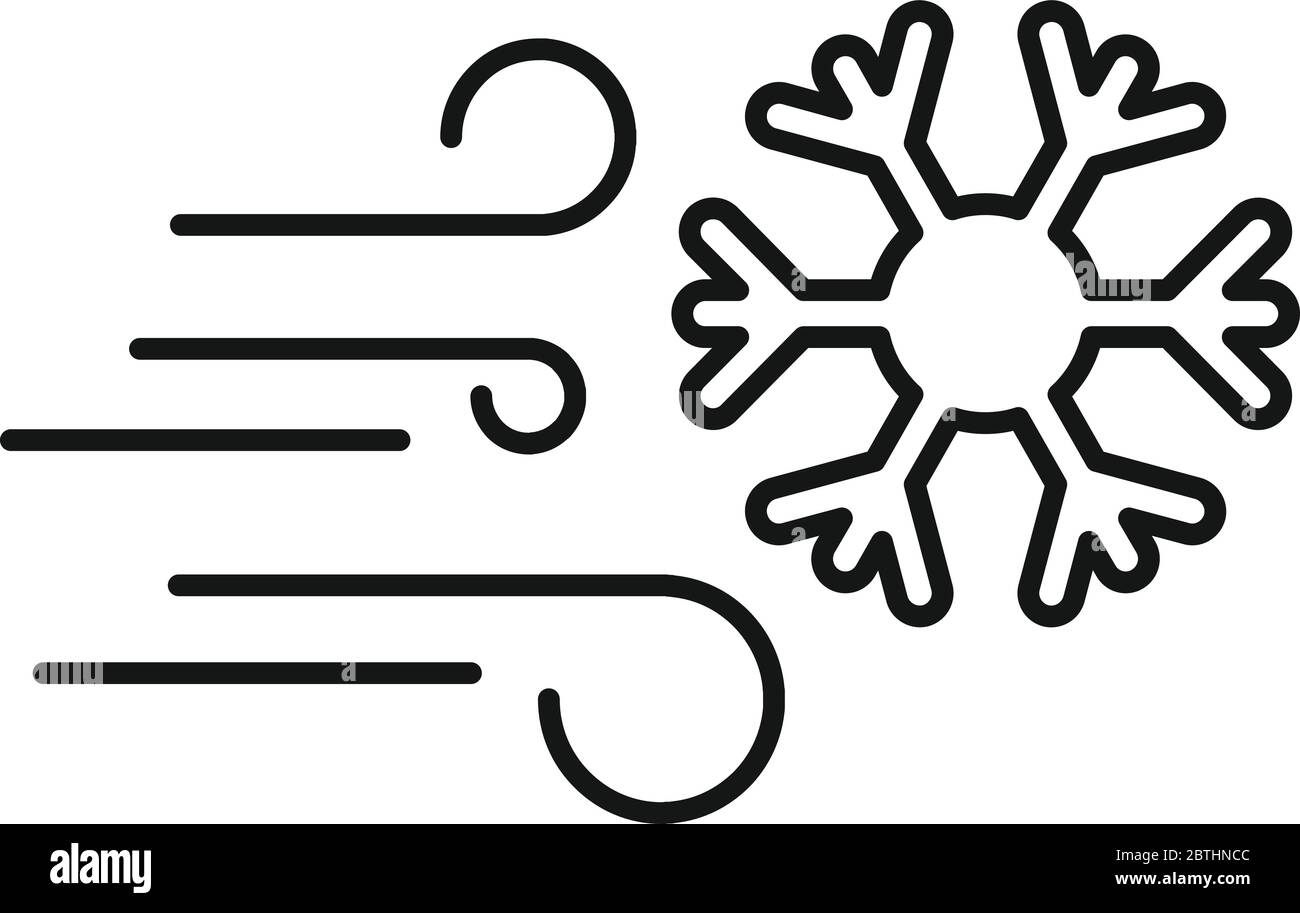 Windy blizzard icon. Outline windy blizzard vector icon for web design ...