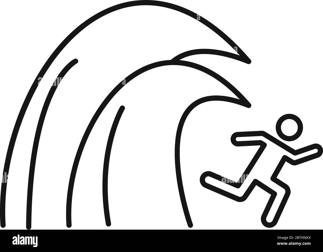 Surfing tsunami icon. Outline surfing tsunami vector icon for web ...