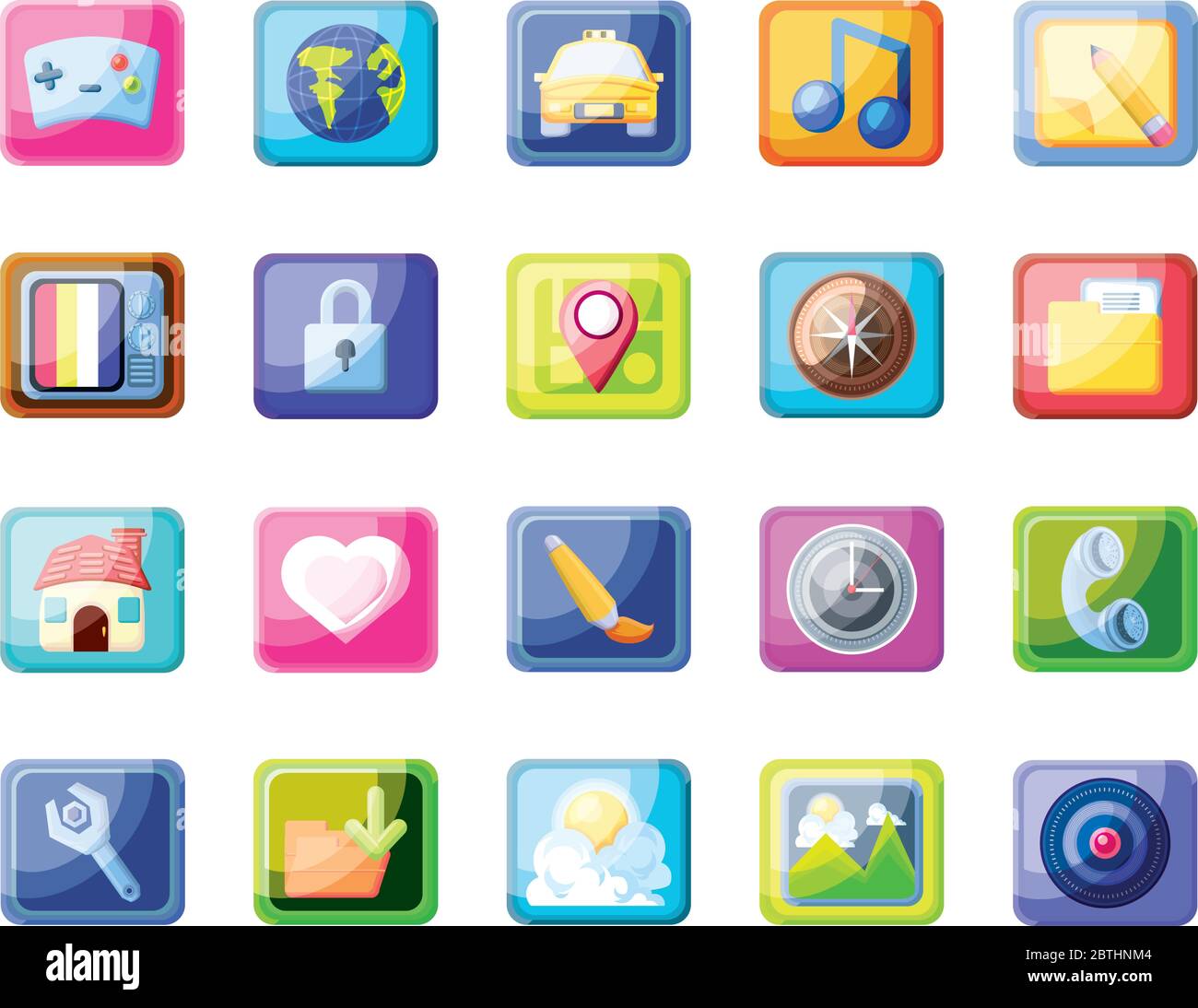 set of icons mobile app vector illustration design Stock Vector Image ...